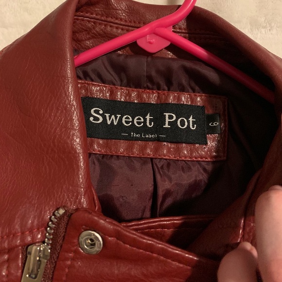 Sweet Pot | Jackets & Coats | Burgundyred Leather Jacket | Poshmark